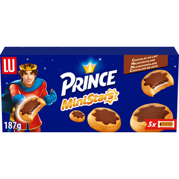LU Prince MiniStars Koekjes Melkchocolade (5 x 37.4 g) 187g bestellen ...