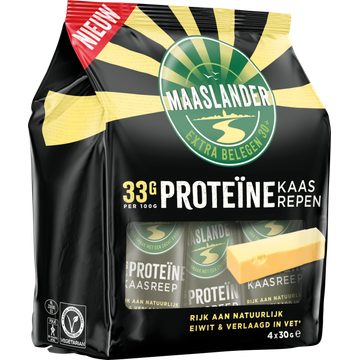 Maaslander Proteïne 30+ Kaas Reep 4 x 30 g bestellen? | Jumbo