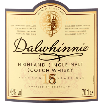 Dalwhinnie 15 Years Highland Single Malt Scotch Whisky 70 cl bestellen ...